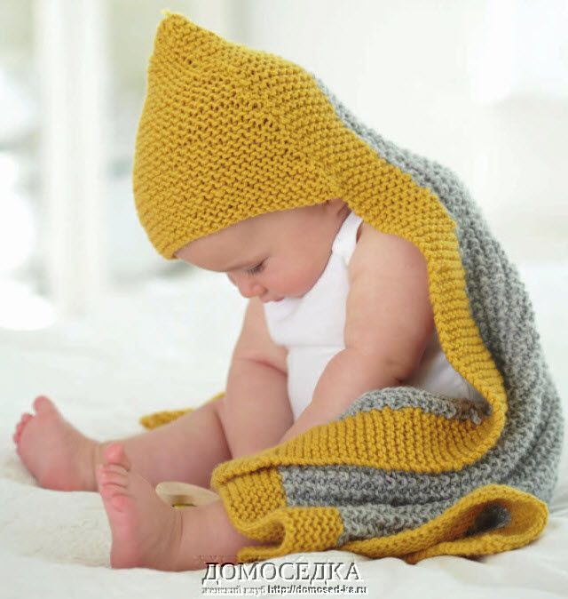 Детская накидка спицами